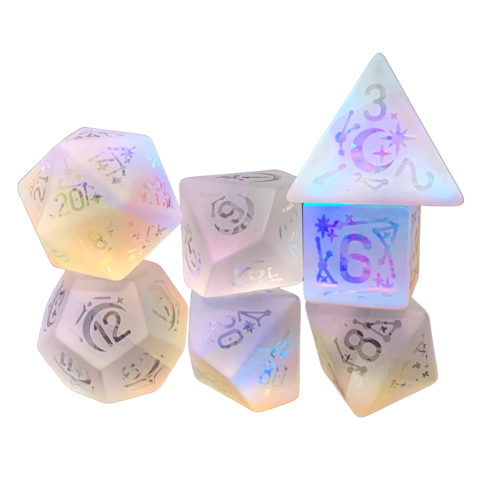 Constellation Raised Holographic Glass – Level Up Dice
