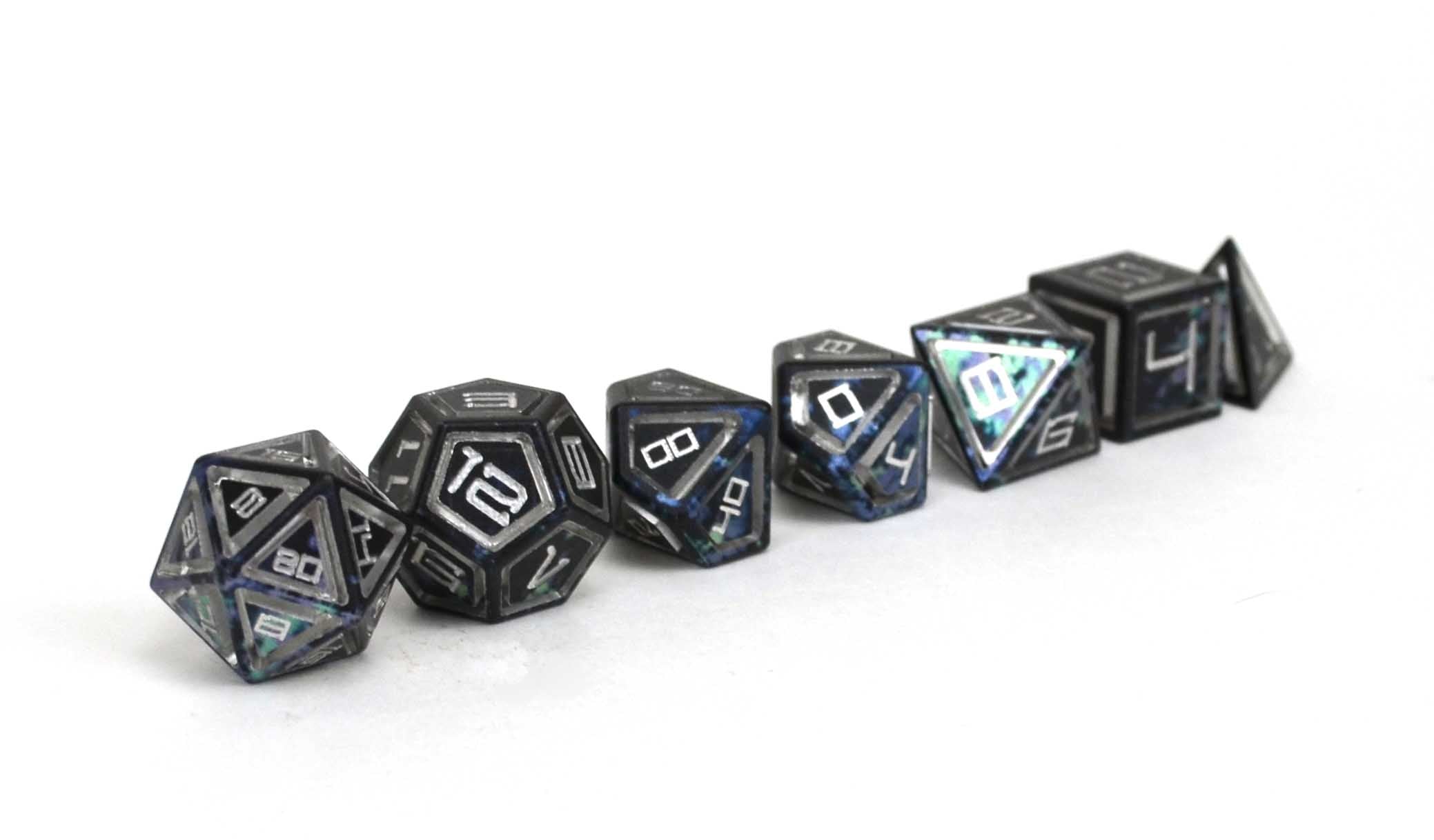 ENigma Caged Aluminium Set of 7 – Level Up Dice